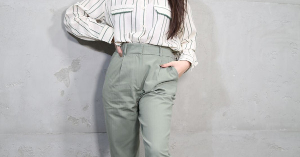Haki color trousers